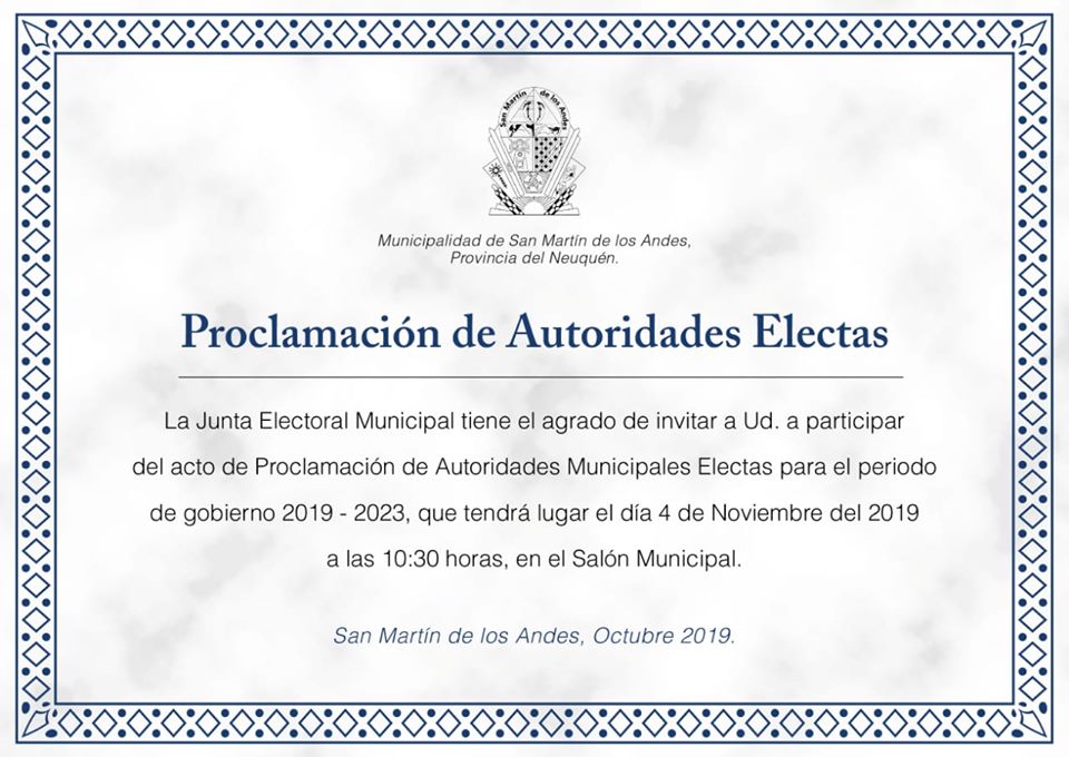 Hoy se realiza el acto de proclamación del intendente y concejales electos